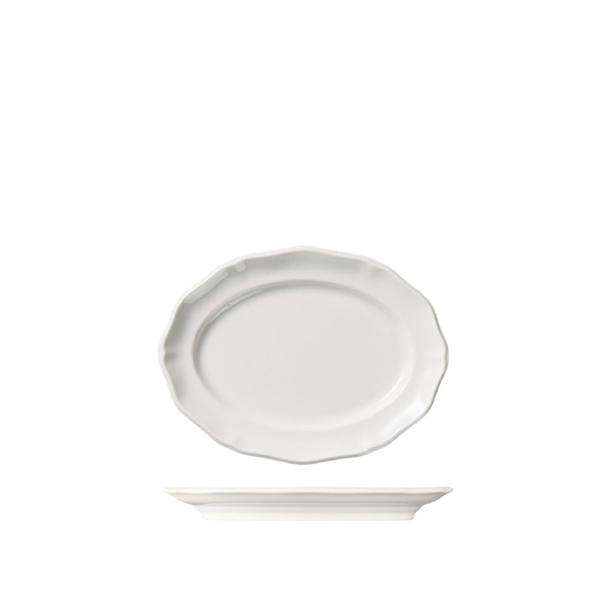 Oval Plate 200 X 215mm Astoria White: Pack of 6 – The Flying Fork