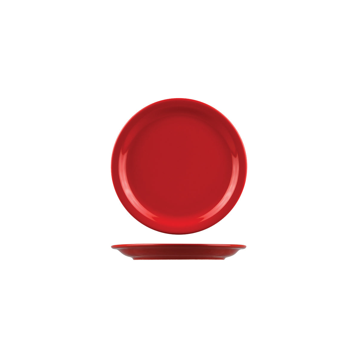 Round Narrow Rim Plate - Red, 225Mm, Flinders Healthcare: Pack of 12 ...